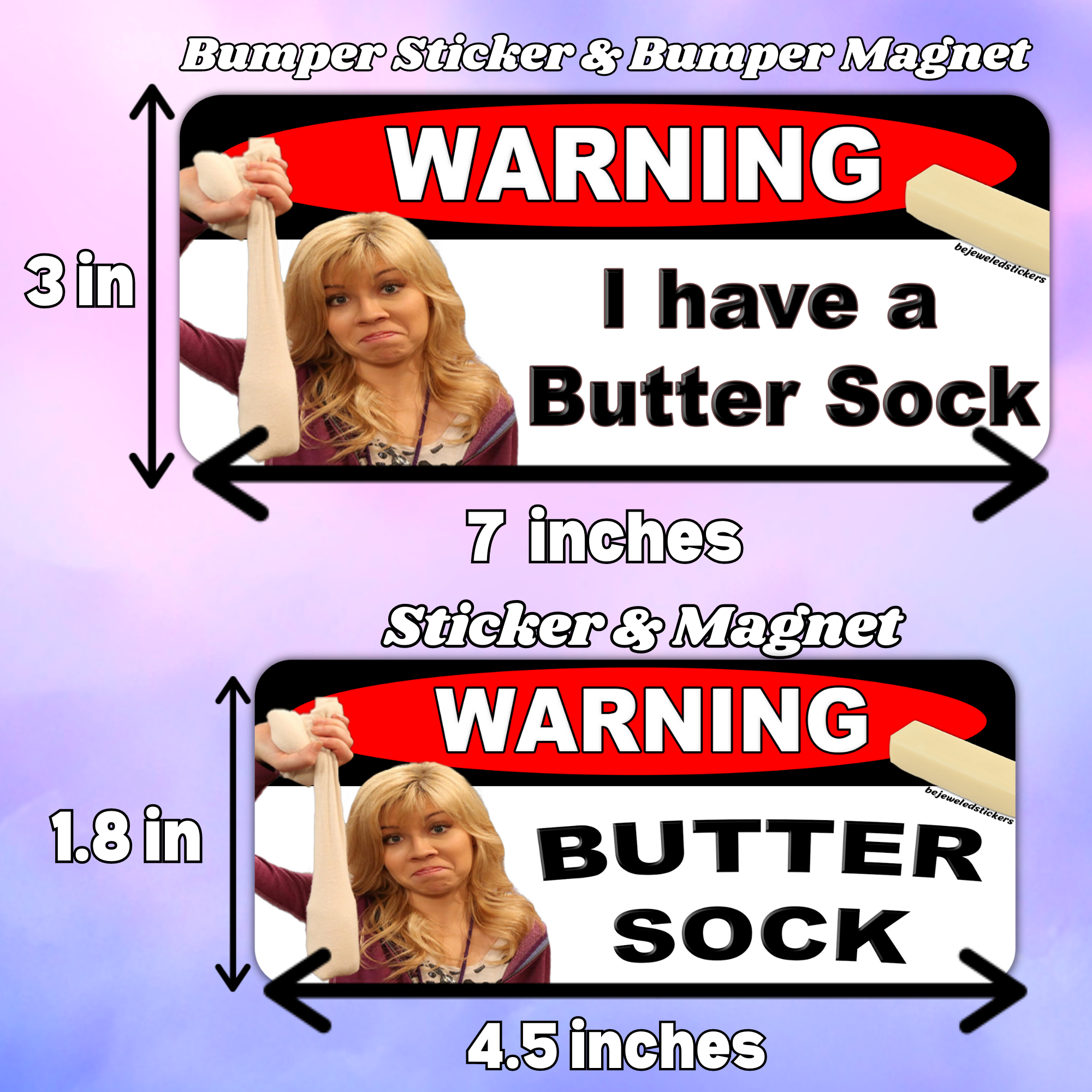 Warning I Have A Butter Sock Sticker – bejeweled stickers